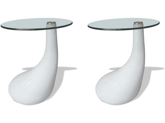 Click here for vidaXL 2-Piece Round Coffee Table Set with Glass T... prices