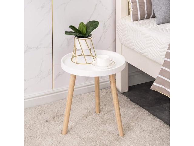 Click here for Apicizon Round Side Table  White Tray Nightstand C... prices