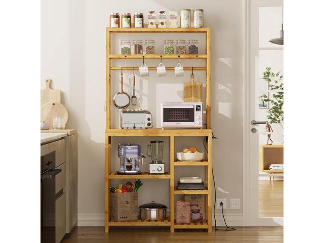 Click here for Bakers Rack with Power Outlets  8-Tier Microwave S... prices