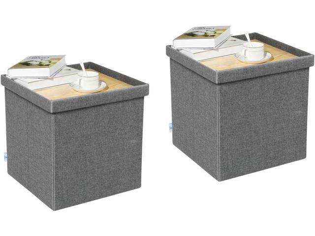 Click here for B FSOBEIIALEO Storage Ottoman with Tray  Linen Sma... prices