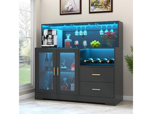 Click here for Bar Cabinet for Home with LED Light  Coffee Bar Ca... prices
