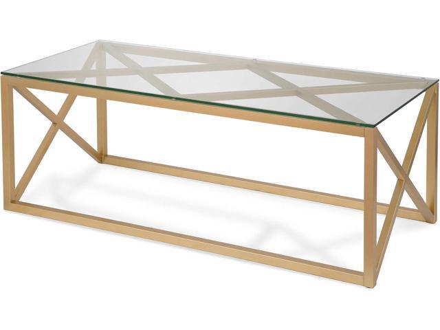 Click here for Dixon 46 Wide Rectangular Coffee Table in Brass prices