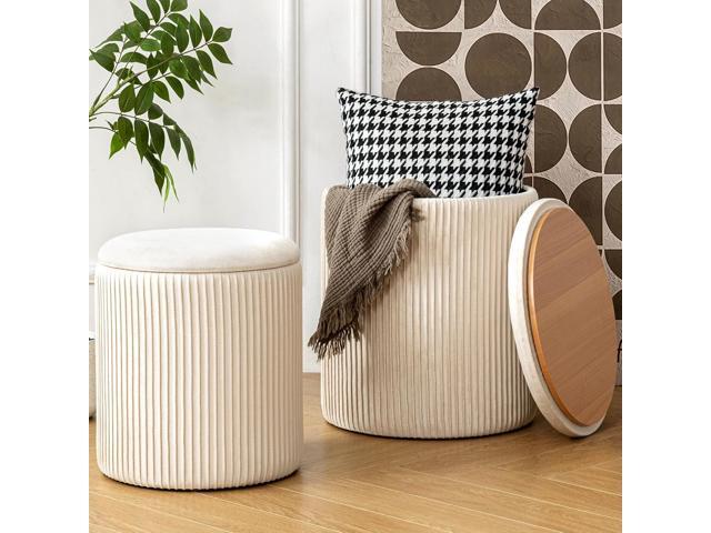 Click here for Ottoman with Storage Set of 2  Velvet Round Storag... prices