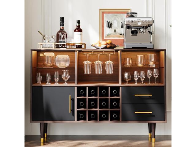 Click here for Bar Cabinet  47 inch Walnut - Modern Cabinet with... prices