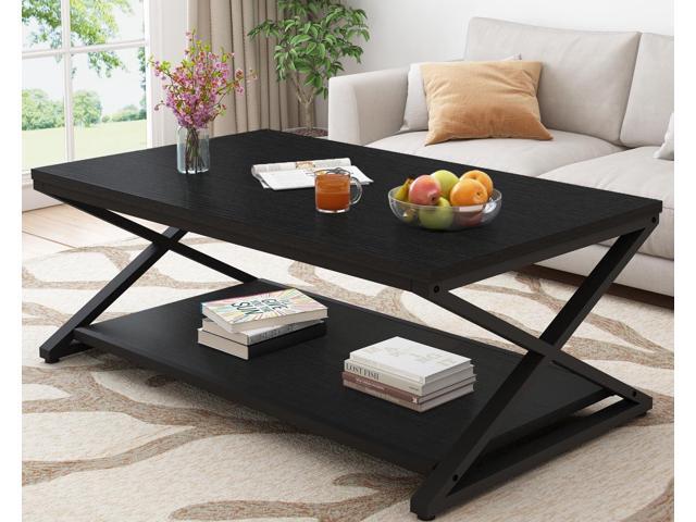 Click here for HSH Black Coffee Table Modern  47 Inch Simple Rect... prices