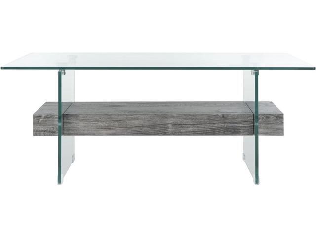 Click here for Safavieh COF7004B Home Kayley Black Oak Glass Coff... prices