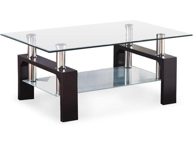 Click here for Rectangle Glass Top Coffee Table - Modern Center T... prices