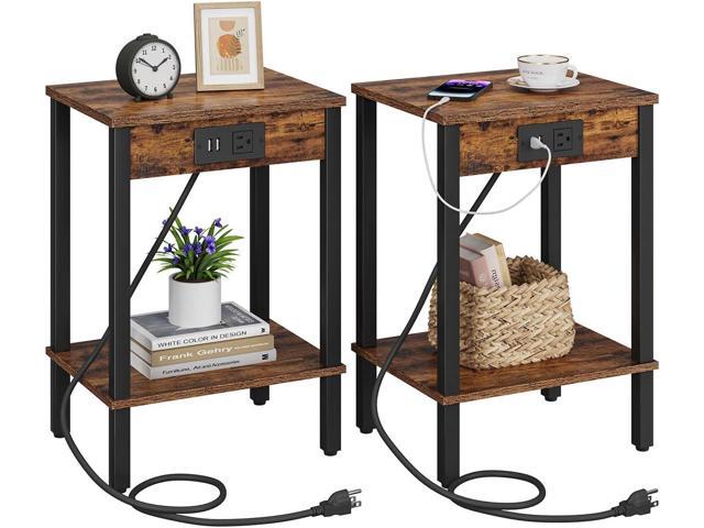 Click here for Set of 2 End Table with Charging Station  Narrow S... prices