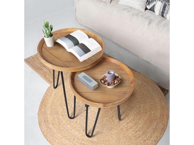 Click here for Oakrain Nesting Tables for Living Room  Round Nest... prices