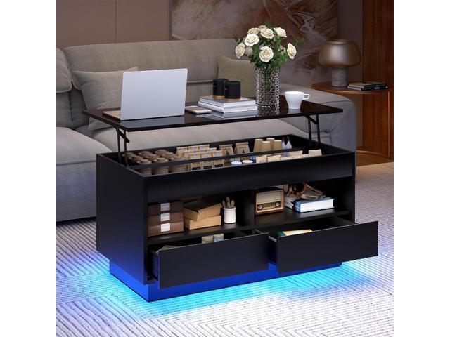 Click here for HOMMPA 40 LED Coffee Table Morden with High Gloss... prices