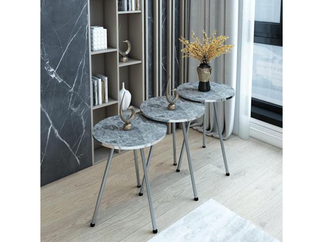 Click here for Set of 3 Nesting END Tables - Round Stacking Coffe... prices