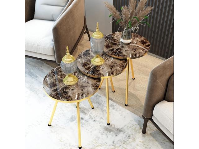 Click here for Set of 3 Nesting END Tables - Round Stacking Coffe... prices