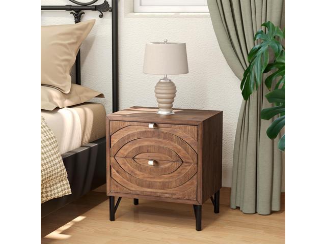 Click here for SUNBURY Nightstand w 2 Drawers  19 Vintage Bedside... prices