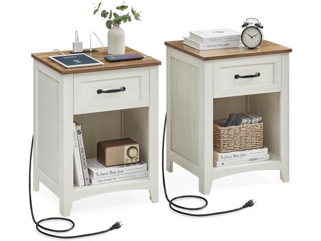 Click here for VASAGLE Farmhouse Nightstands with Charging Statio... prices
