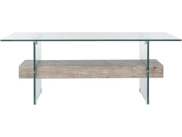 Click here for Safavieh Home Kayley Glass and Grey Oak Glass Coff... prices