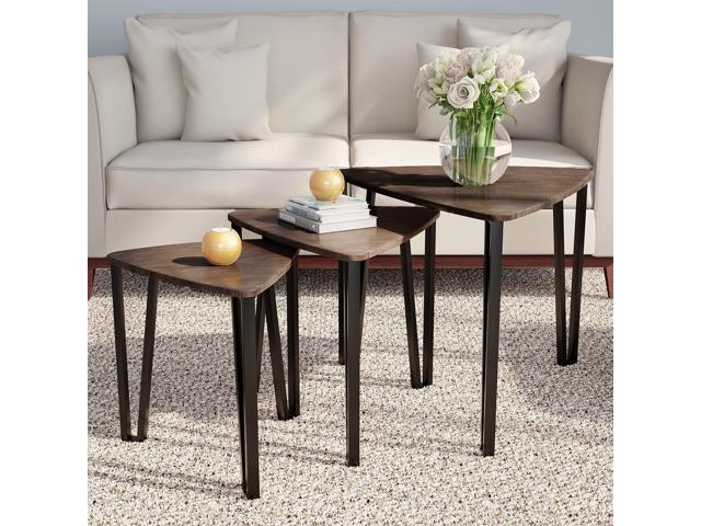 Click here for LAVISH HOME Nesting Set of 3  Modern Woodgrain Loo... prices