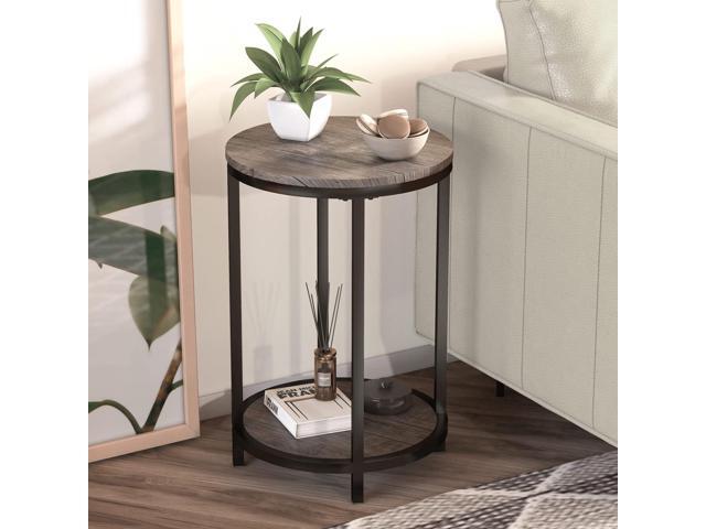 Click here for NSdirect Round Side Table 16in Rustic Wooden End T... prices