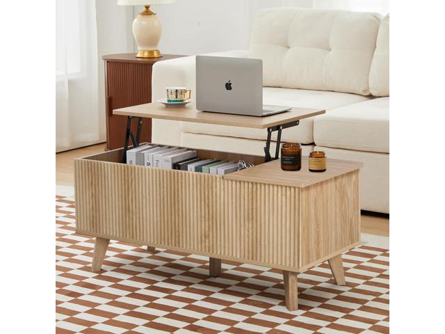 Click here for Wooden Fluted Lift Top Coffee Table with Hidden Co... prices