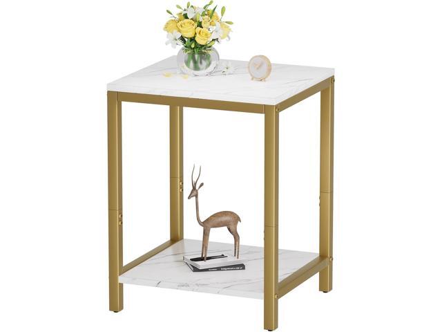 Click here for SAYGOER White Faux Marble End Tables Small Side Ta... prices