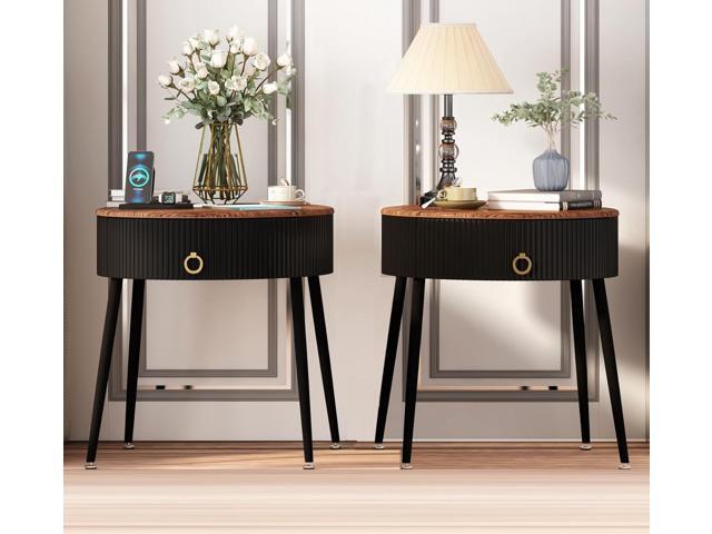 Click here for OIOG Side Tables Set of 2  Round Nightstand with D... prices