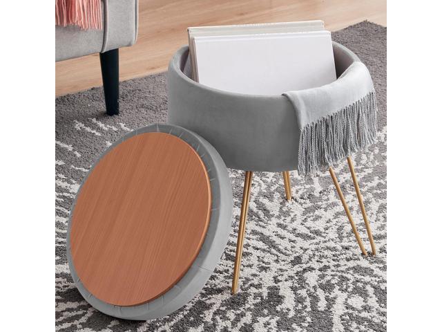Click here for Ornavo Home Modern Round Velvet Storage Ottoman Fo... prices