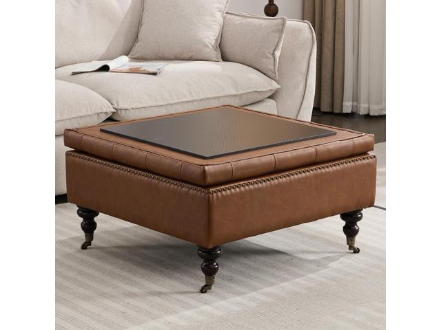 Click here for Large Square Storage Ottoman Uphlostered Tufted Bu... prices