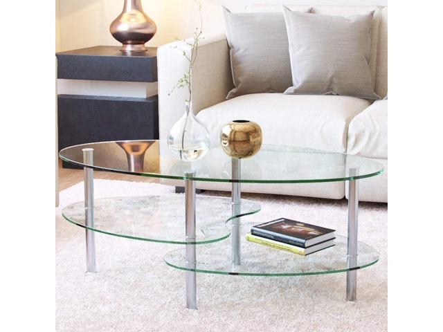 Click here for Glass Coffee Table with 2 Tier Tempered Glass Boar... prices