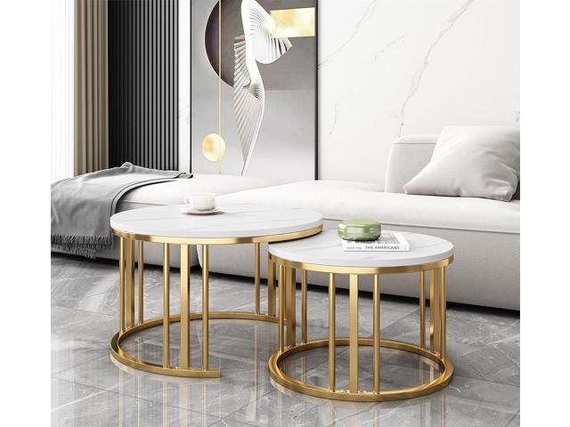 Click here for Round Nesting Coffee Table Set of 2 Modern Cocktai... prices