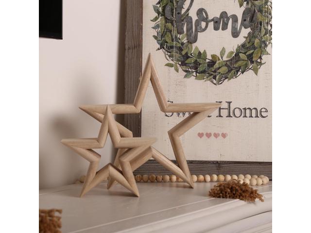 Click here for LOSOUR Set of 2 Natural Wood Decor Stars - Coffee... prices