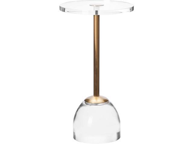 Click here for Clear Acrylic End Table Brushed Brass Metal Side T... prices