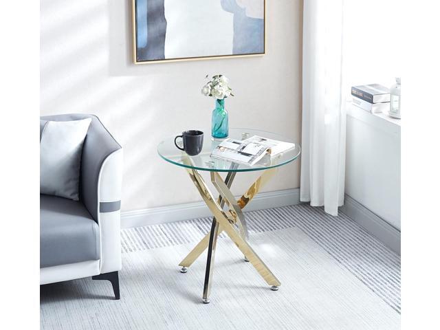 Click here for Round Glass Table  End Table with Clear Tempered G... prices