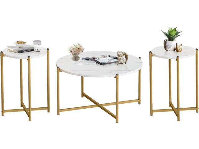 Click here for Lamerge Coffee Table Set of 3 Modern Faux Marble T... prices