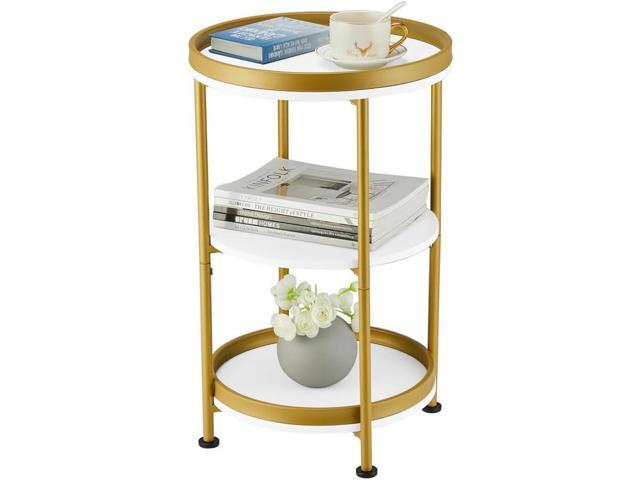 Click here for Dulcii Side Table  Round End Table with 3 Shelves... prices