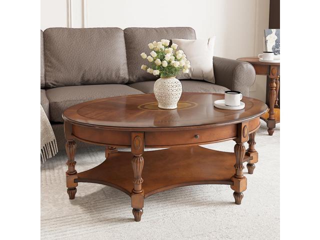 Click here for Solid Wood Coffee Table with Drawer and Storage Sh... prices