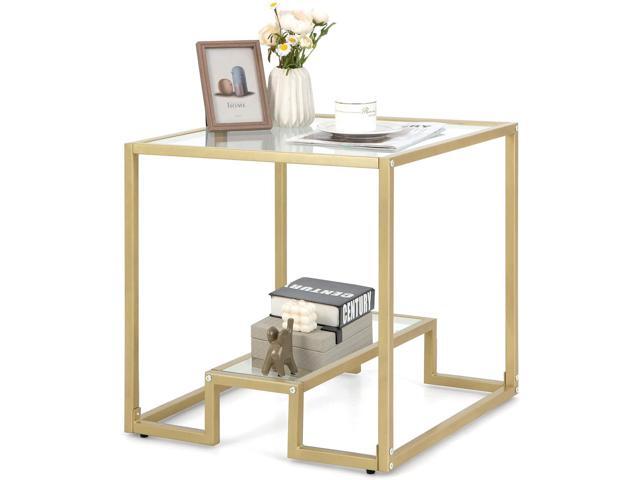 Click here for Tangkula 22In Square Glass End Table  Modern 2 Tie... prices