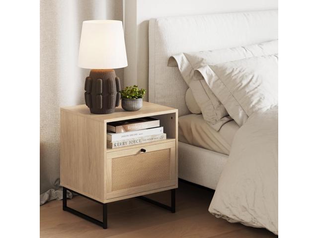 Click here for Nathan James Mina Rattan Wood End Side Accent Tabl... prices