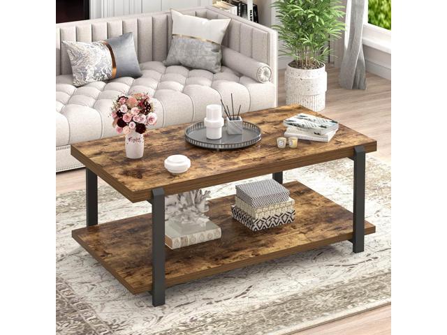 Click here for FOLUBAN Modern Coffee Table  Rustic Wood Center Ta... prices