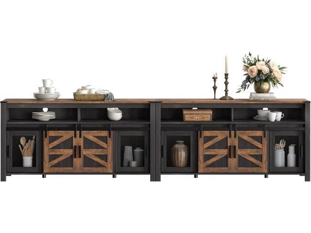 Click here for WAMPAT Set of 2 Farmhouse Buffet Cabinets  Rustic... prices
