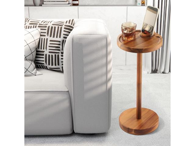 Click here for Pedestal Side Table  Acacia Drink Table with Weigh... prices