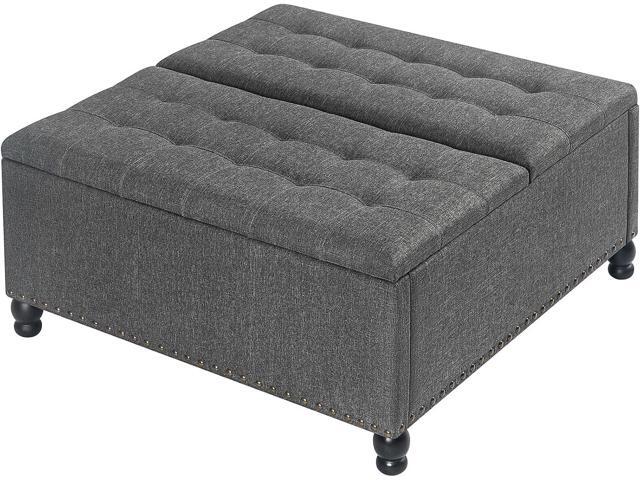 Click here for Joveco Storage Ottoman Square Leather Bench  Tufte... prices