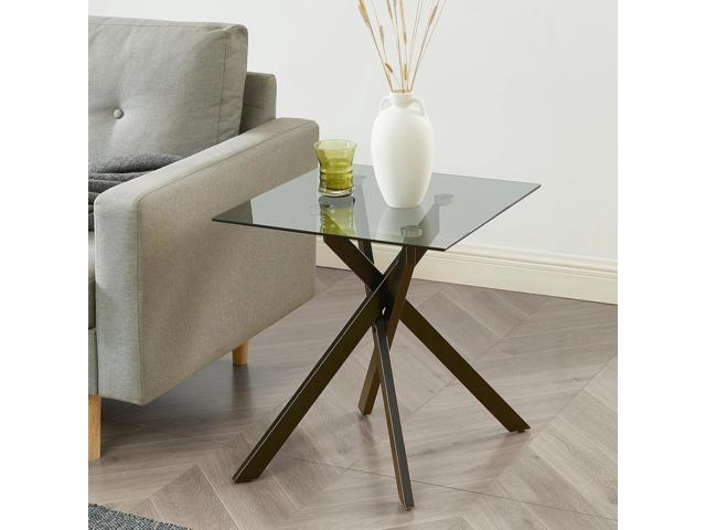 Click here for Modern Style Square Side Table with Grey Tempered... prices