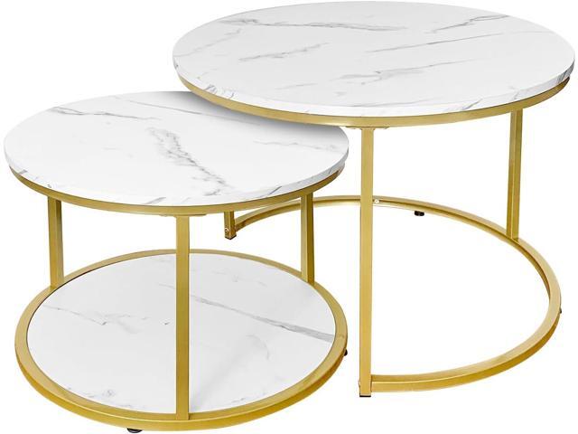 Click here for AT-VALY Coffee Table Set of 2 Nesting Tables Round... prices