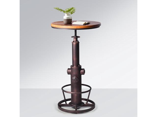 Click here for Industrial Bar Table Swivel Round Wooden Top Heigh... prices