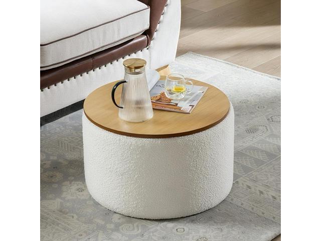 Click here for 23.6 Modern Round Storage Ottoman Coffee Table  Bo... prices