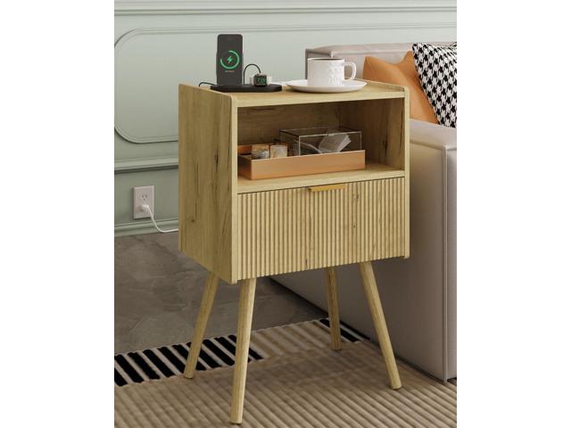 Click here for Nightstand with Charge Station Modern Bedside Tabl... prices