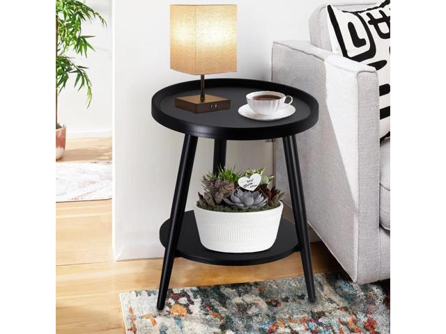 Click here for Small Round Side Table  2-Tier Mid Century Modern... prices