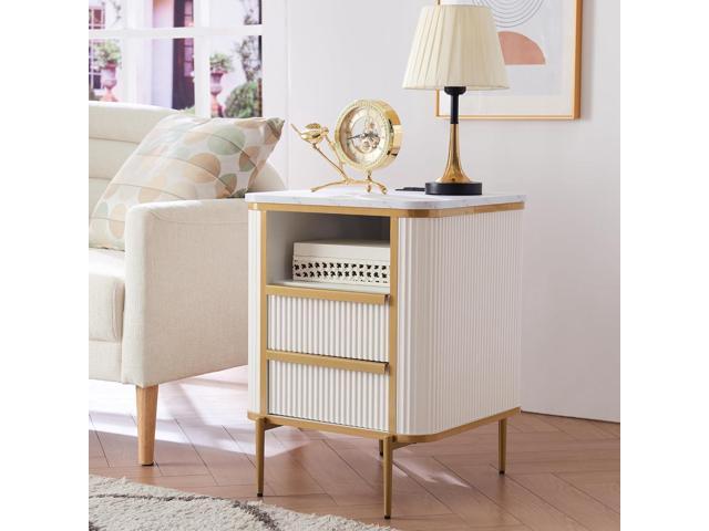 Click here for OKD Modern Chic Fluted Nightstand Luxury with Char... prices