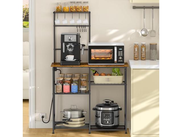 Click here for Bakers Rack with Power Outlet  Kitchen Microwave S... prices