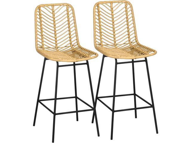 Click here for HOMCOM Rattan Bar Stools Set of 2  26 Counter Heig... prices