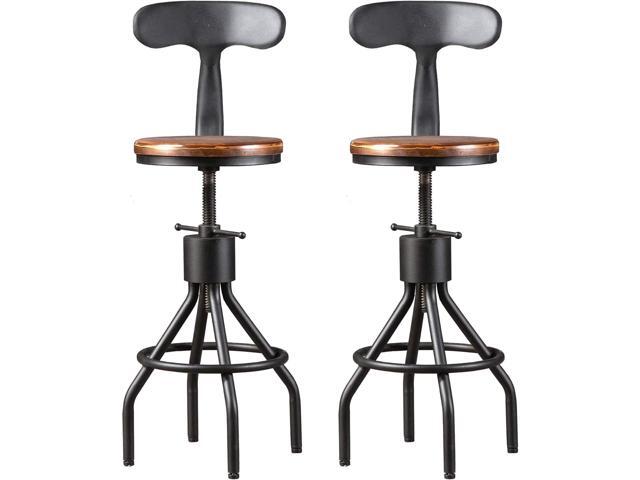 Click here for LOKKHAN Set of 2 Rustic Industrial Bar Stool-24-30... prices